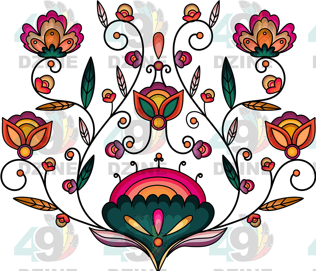 Floral Transfer - Maple Shine Ribbon Rose Transfer (Various Sizes)