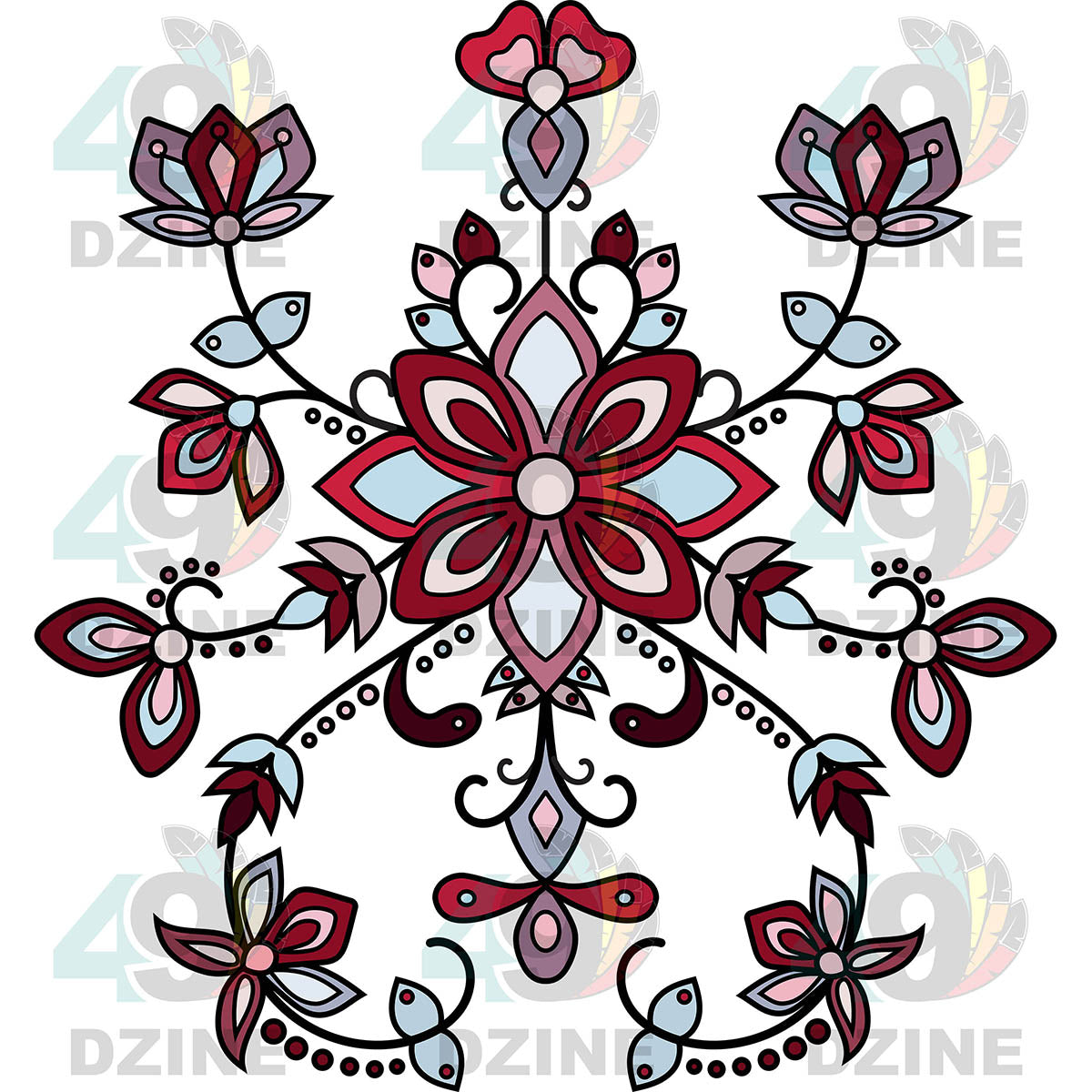Winter Fire Blossom Transfer (Various Sizes)