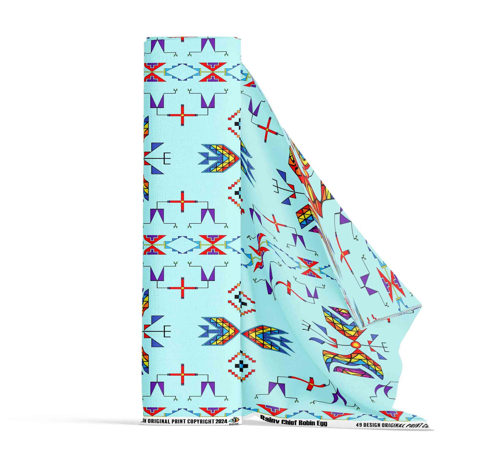 Rainy Chief Rainbow Robin Egg 42 Inch Cotton Poplin Pre Order
