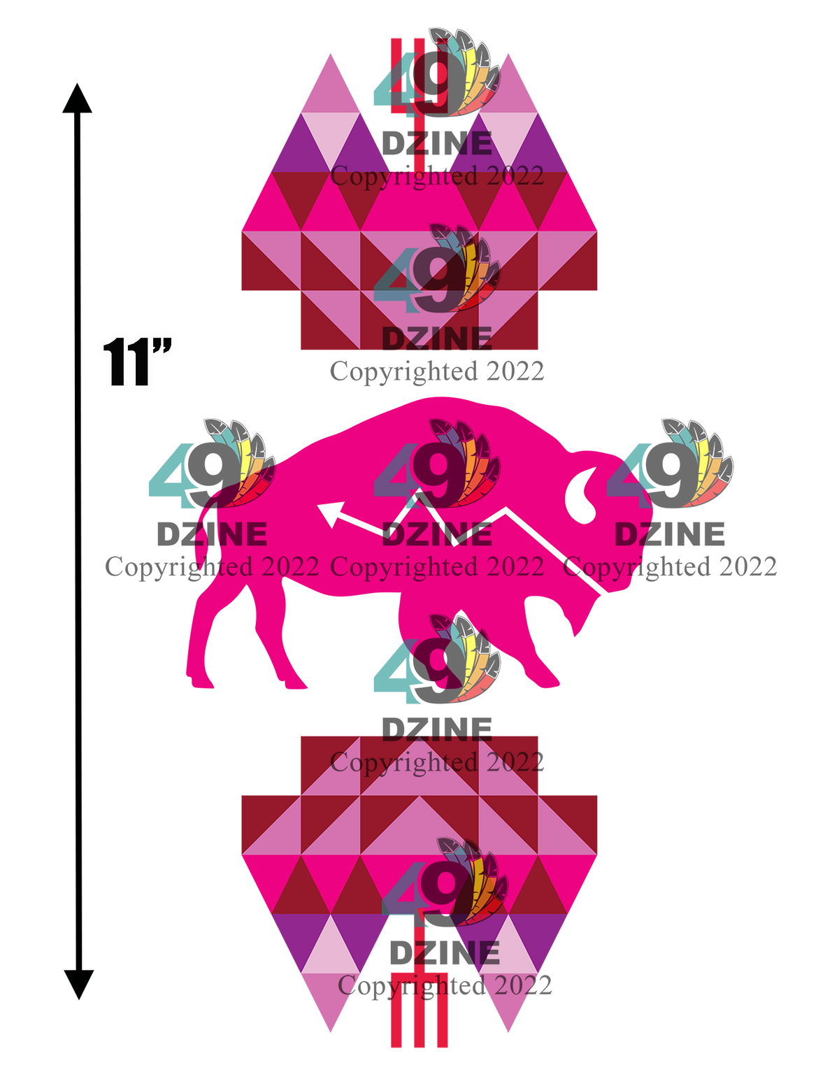 11-inch Geo Animals - Bison Transfer