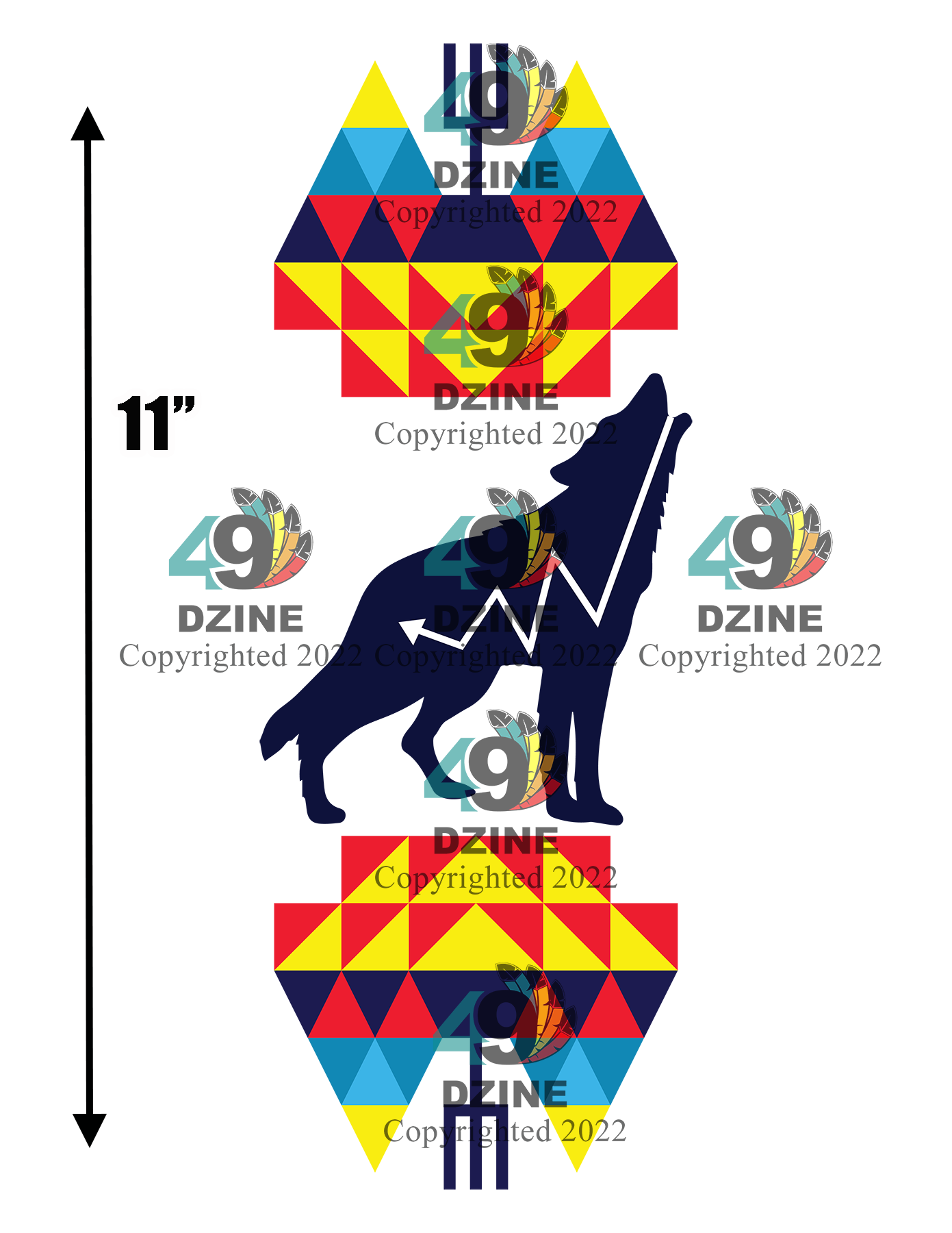 11-inch Geo Animals - Wolf Transfer